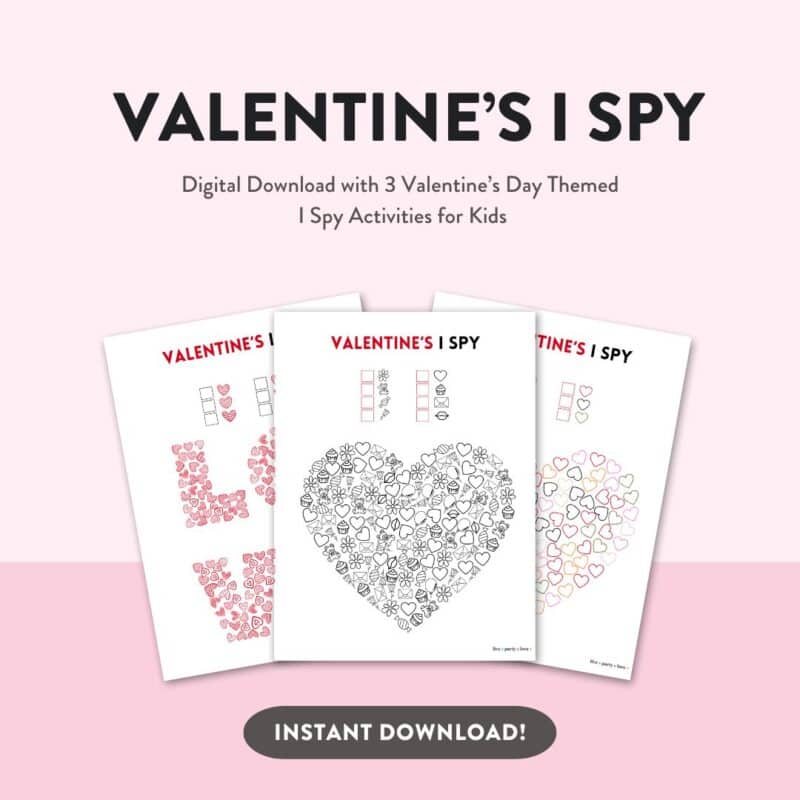 Valentine's I Spy Printables - Kids Activity (3-Pack)